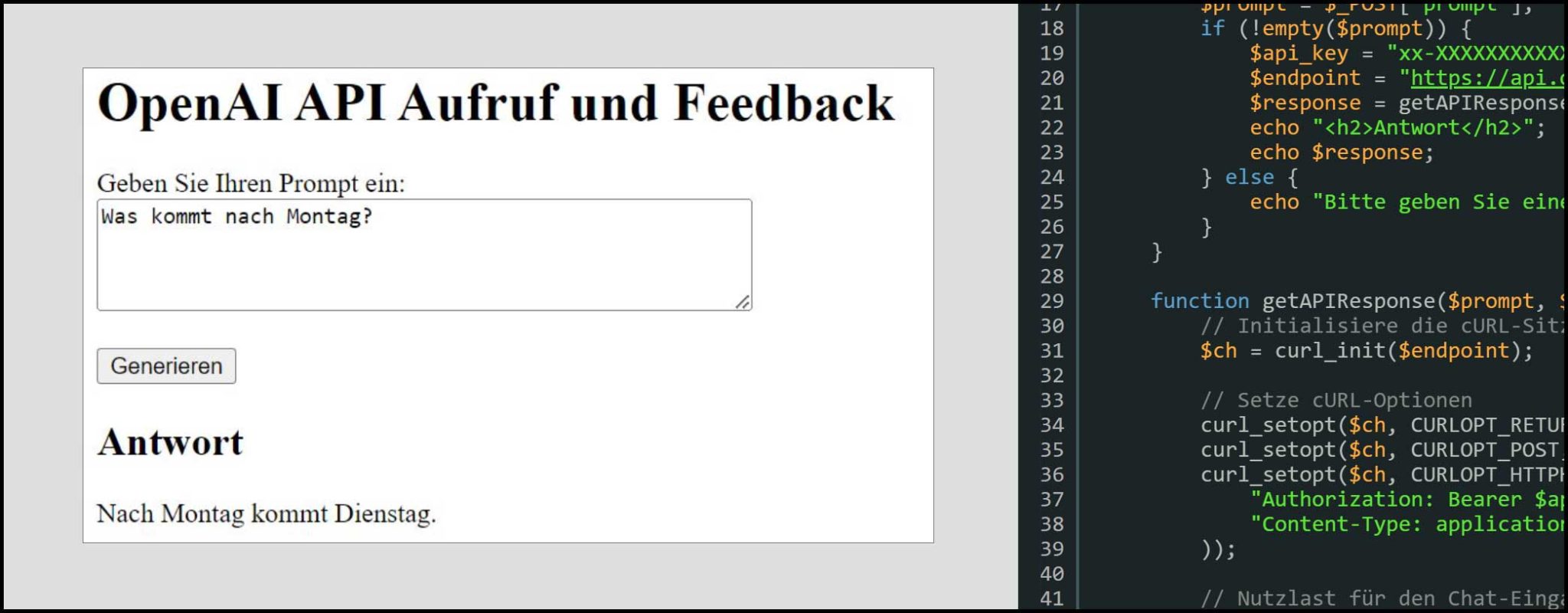OpenAI API Script mit PHP (ChatGPT mit PHP einbinden)